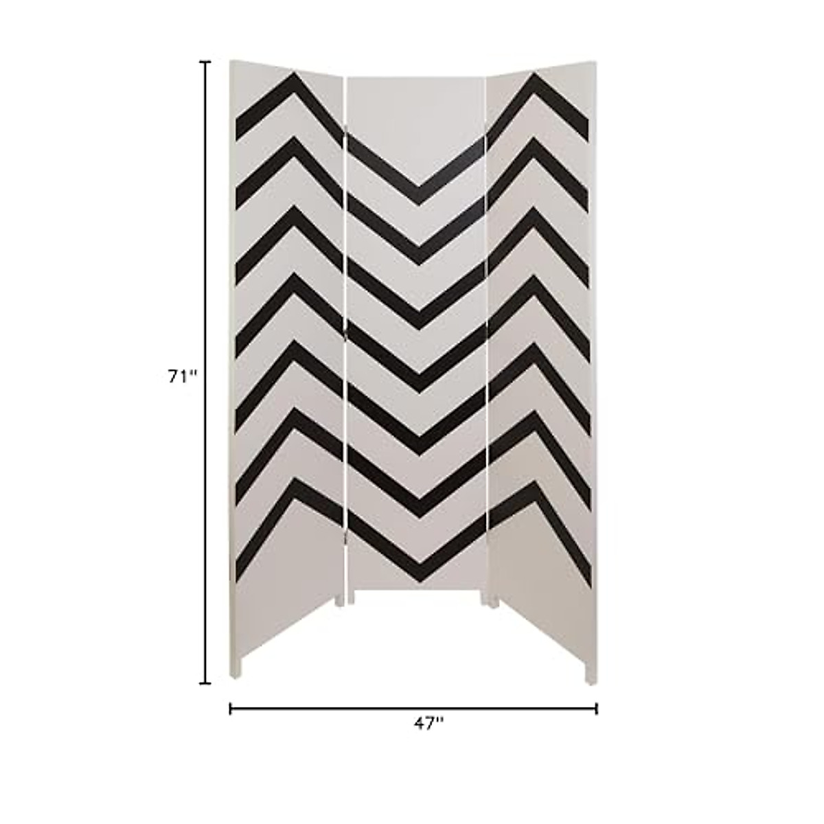 Kiera Grace Danielsson 3-Panel Decorative Room Divider/Freestanding Wood Folding- 47" Lx71 Hx1 W, White- Perfect Partition Room Divider for Home，Office，Studio and Bedroom Separator