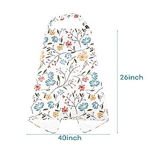 Yoofoss Nursing Cover for Breastfeeding, Soft Breastfeeding Cover for Infants Babies Nursing Apron Cover with Warm Bamboo Fiber Liner for Mother Autumn Winter Breastfeeding (Flowers)