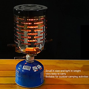 Fdit Camping Mini Heater, Camping Heating Stove Cover Portable Stainless Steel Camping Stove Accessories for Outdoor Winter Fall