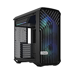 Fractal Design Torrent Compact RGB Black - Light Tint Tempered Glass Side Panels - Open Grille for Maximum air Intake - Two 180mm RGB PWM Fans Included - Type C - ATX Airflow Mid Tower PC Gaming Case
