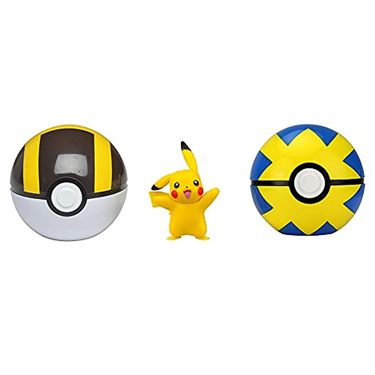 Pokemon Clip 'N' Go Poké Ball Belt Set, Wave 5 Ultra, Quick Ball, and 2-Inch Pikachu - Feat. Detailed Figure, a Clip ‘N’ Go Belt, 2 Clip ‘N’ Go Poké Balls- Perfect for Any Trainer!