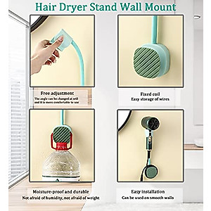 POYIPI Hair Dryer Holder Wall mountedt,Dyson Bracket, Self Adhesive Bracket,Tool Free Adjustable Suitable for Bathroom, Toilet, Bedroom., Stand (hair stand-001)
