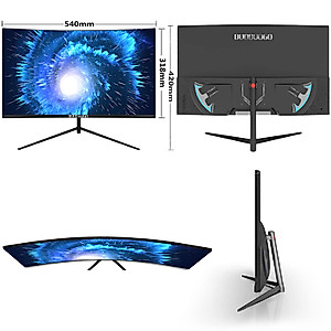 DUODUOGO 24 Inch Curved Computer Monitor 75Hz 2800R Curvature Full HD 1920x1080 LED Screen Monitor for Business, HDMI, VGA, 5ms Response Time