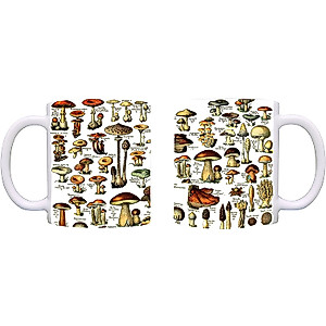 Generic Funny Coffee Mug Vintage Mushroom & Fungi Chart Coffee Mug white 11 Oz