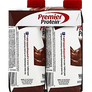 Premier Protein Shake, Chocolate, 30g Protein, 1g Sugar, 24 Vitamins & Minerals, Nutrients to Support Immune Health, 4 Count, 44 Fl Oz