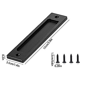 INCAUCA 2 Pack Barn Door Handles, 6 Inch Flush Door Pull, Recessed Door Handles, Sliding Closet Door Finger Pull, Rectangular Flat Plate for Pocket Door Drawer Cabinet Cupboard (Gold)