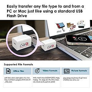 PioData iXflash Cube 128 GB Photo Storage Device Apple MFi Certified USB Type C with Quick Charge for iPhone & iPad, Auto Backup Photos & Videos, USB C Flash Drive