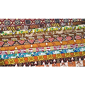 12 Pcs African Fat Quarters Assortment Pack, 18" x 22" Each