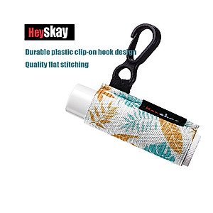 HEYSKAY Lip Balm Holder Sleeves Keychain Chapstick Elastic Sleeves (Floral patterns)