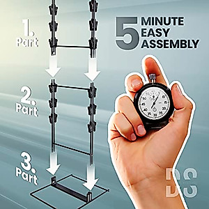 DS THE DISPLAY STORE Potato Chip Rack Display Stand with 32 Clips, 2-Row Chip Stand Display for Party, Countertop Chip Bag Holder, Black Snack Display for Counter, Snack Retail Display Rack