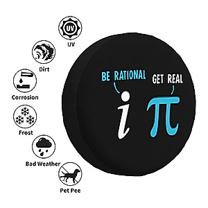 Get Real Be Rational,Funny Tire Cover Universal Fit Spare Tire Protector for Truck SUV Trailer Camper Rv