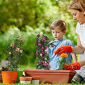 3 Pcs Garden Trellis for Climbing Plants Indoor, 23" x 7.7" Rust Proof Metal Support Wire with Decorative Lattice Grid Panels for Garden Indoor Potted Climbing Stems Stalks Vines