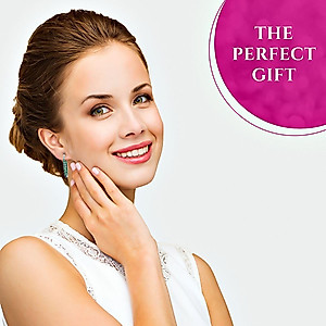 Shop LC 925 Sterling Silver Hoop Earrings for Women Green Cubic Zirconia CZ Inside Out Jewelry Rhodium Plated Cute Gifts for Women Birthday Gifts