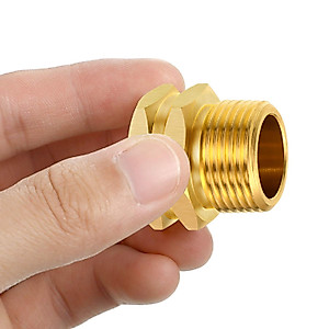 3 Packs 3/4 Inch GHT Female to NPT Male Connector, GHT to NPT Adapter Brass Garden Hose Connector Adapter Fitting to Pipe Fittings Connect with 6 Packs Extra Rubber Washer (3/4 Inch NPT Male)