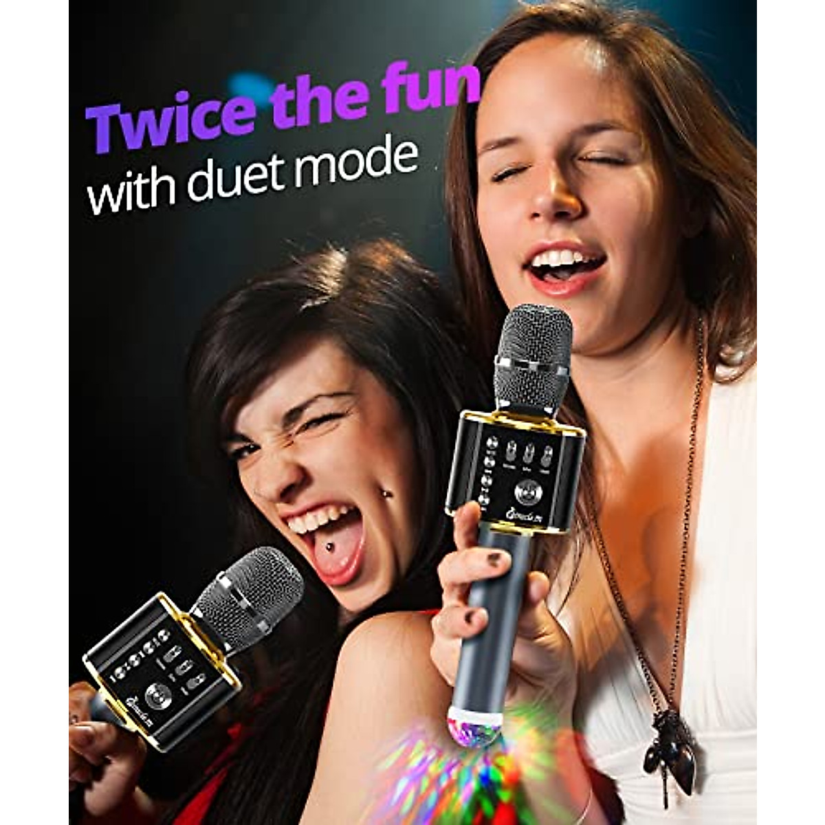 M37 - Bluetooth Karaoke Microphone Wireless - Bluetooth Microphone Wireless - Wireless Microphone Karaoke - Microphone for Kids - Carpool car Karaoke Microphones with Speaker - Karaoke mic