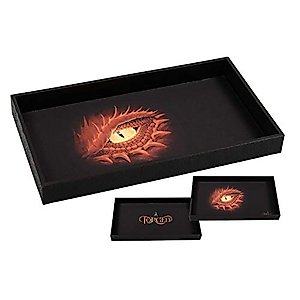Forged Dice Co. Dice Tray 14" - Reversible Dice Rolling Mat - Compatible with Board Games and Tabletop RPGs Like Dungeons and Dragons Pathfinder Roleplaying Games - Red Dragon Eye