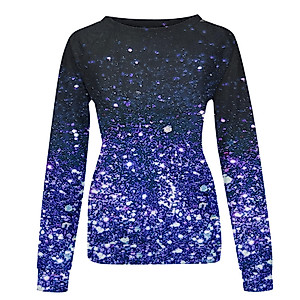 HHoo88 Womens Fall Clothes Long Sleeve Sweatshirts Pullover Colorful Graphic Shirts Casual Loose Crewneck Tops Blouse