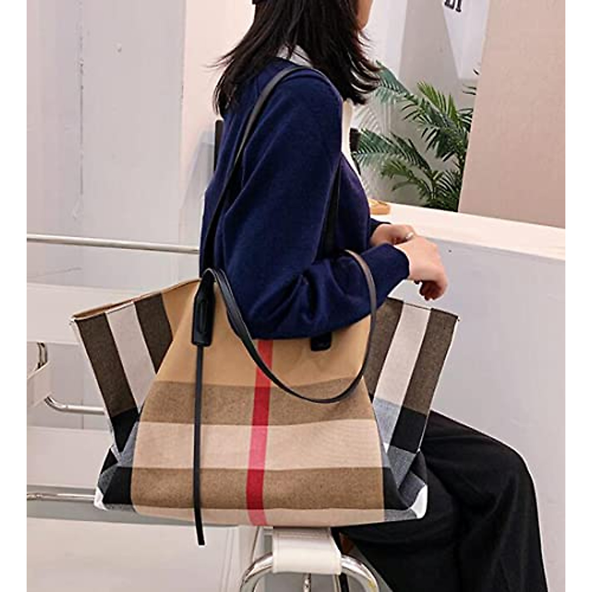 Handbags for Women Canvas Fashion Large Capacity Roomy Bag Ladies Crossbody Purse Fashion Tote Top Handle Satchel