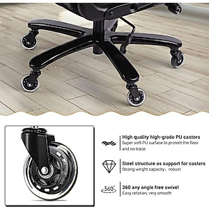 WILLMITA 500lbs Big and Tall Office Chair with Air Lumbar Support Executive Office Chair with Wide Spring Seat Home Office Desk Chair for Heavy People PU Leather 360 Swivel Computer Chair (Black)