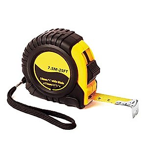 Topzone 25 Feet 3/4" inch Professional Retractable Steel Measuring Tape Measure Ruler with Posi-Lock and Belt Clip