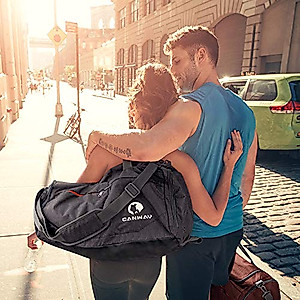 Canway Sports Gym Bag, Travel Duffel bag with Wet Pocket & Shoes Compartment for men women, 45L, Lightweight