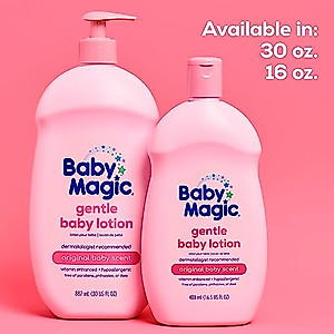 Baby Magic Gentle Baby Lotion, Vitamins & Aloe, Free of Parabens, Phthalates, Sulfates and Dyes, Camellia Oil & Marshmallow Root Original Scent, 16.5 Fl Oz