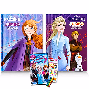 Disney Frozen 2 Coloring Book Set with Over 100 Stickers (Bundle Includes 2 Frozen Coloring Books)