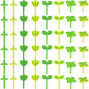 48 Pieces Food Picks for Kids Cute Mini Leaf Food Picks for Bento Box Reusable Fun Toddler Food Picks Reusable Lunch Picks Mini Cartoon Food Picks for Sandwich, Fruit, Bento Decor, Party Supplies