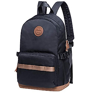 KAUKKO Stylish Oxford Fabric Backpack Travel Rucksack lightweight Hiking Bag Satchel(K1005-2-BLACK)