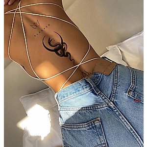 JINYOUS 22 Sheets Realistic Temporary Tattoo, 10 sheets Sexy Snake Fake Tattoos Stickers, Floral Peony Rose Tribal Viper Snake Temporary Tatoos For Women Men Adults Body Art Forearm Arm Leg