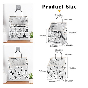 CRSONGMAOZL 2 Pack Wall Hanging Storage Bags with Sticky Hooks, Closet Wall Hanging Organizer, Kitchen Wall Storage Bags, Hang Storage for Kitchen, Bathroom(Letters and Sailboat)