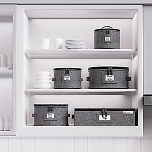 China Storage Containers Hard Shell Box for Moving Dishes, Plate, Saucers, Dinnerware, Mugs, Wine and Glasses Quilted Organizer Dividers for Packing Fine China Storage Containers 5Piece Grey