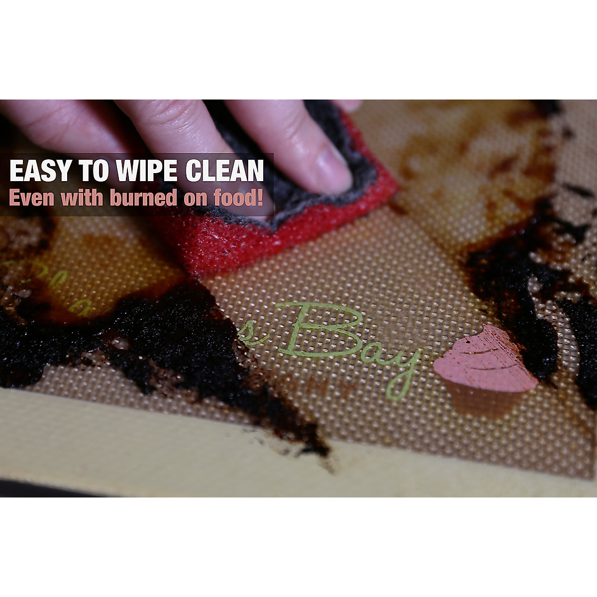 Silicone Baking Mat for Macaron- Two Half Sheet Mat Set 16.5 x 11 5/8 - Non Stick - Cookie Sheet - Baking Liner - Perfect for Oven, Pastry, Bacon, Cookies, Chicken, Pizza, Bread, Pastry Rolling