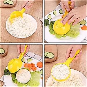 Hemoton 2pcs Plastic Rice Paddle Food Service Spoon Semicircular Rice Shovel Non Stick Rice Scooper Potato Server Spatula for Home Kitchen Restaurant Sushi Making