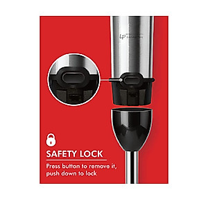 Lp Living Plus 4-in-1 Electric Hand Blender, Powerful 500W Stainless Steel Blender with Whisk, Chopper, Beaker, Easy to Clean, Advanced Noise Reduction