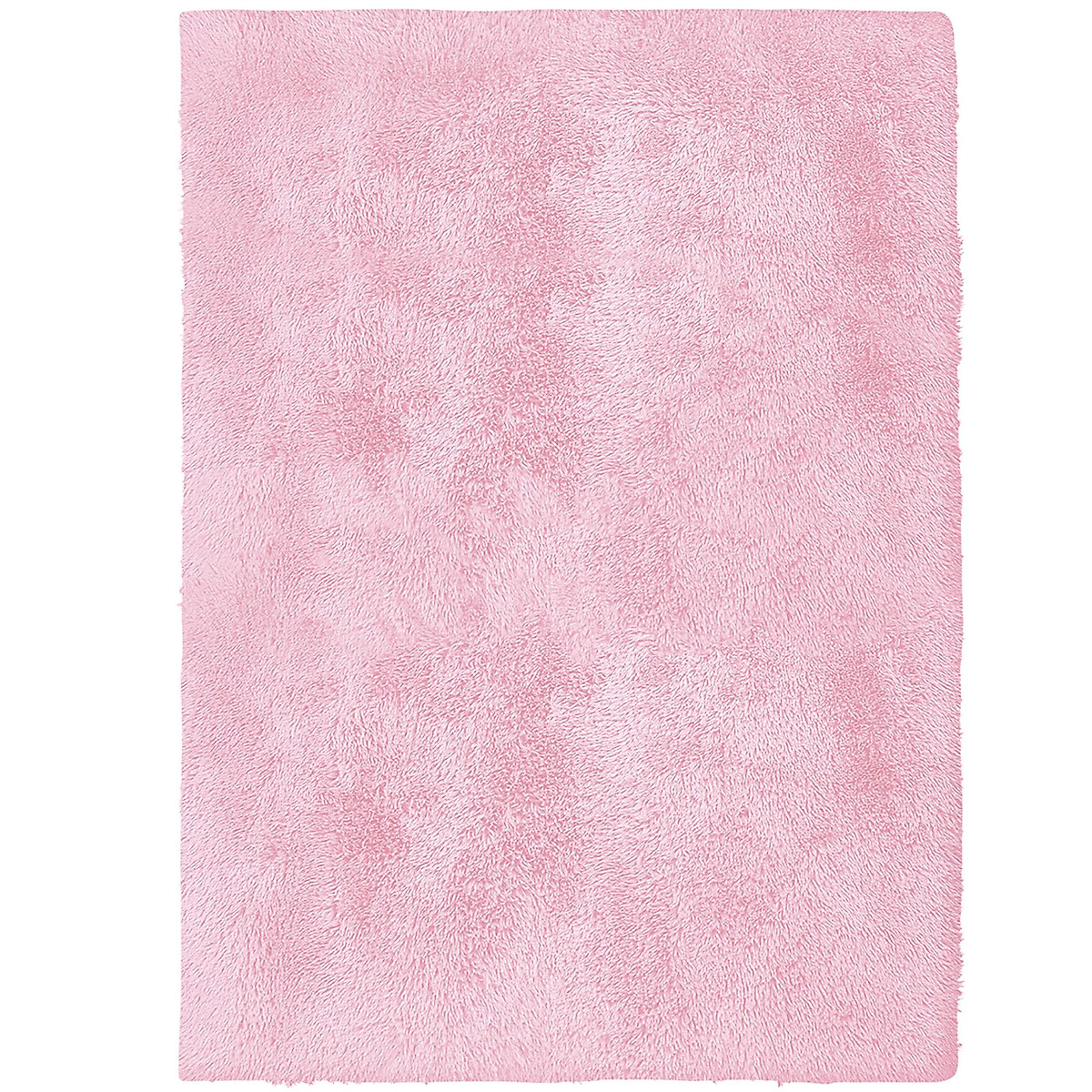 RUG BRANCH Super Soft Plain Plush Shag Pink Indoor Area Rug for Living Room, Bedroom, Dining Room, and Kitchen - 4' x 6' (4' X 5'3")
