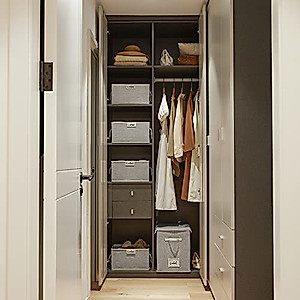 LoforHoney Home Bundle- Storage Bins with Cotton Rope Handles, Light Gray, Large 4-Pack & XLarge 2-Pack