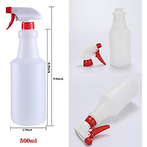 Looknniy 10 Packs 16oz Empty Spray Bottles Plastic Heavy Duty Refillable Spray Bottles with Adjustable Nozzle and Measurements for All Purpose Cleaning Solutions