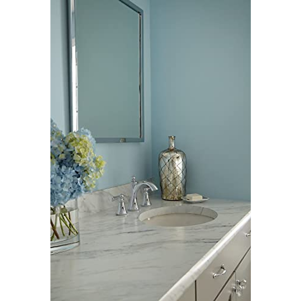 Moen Wynford Chrome Two-Handle Widespread High-Arc Bathroom Faucet, Valve Sold Separately, T4520