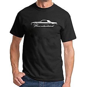 1967-71 Ford Thunderbird Classic Outline Design Print Tshirt XXXX-Large Black