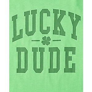 The Children's Place Baby Toddler Boys Short Sleeve Graphic T-Shirt, Lucky Dude, 3T