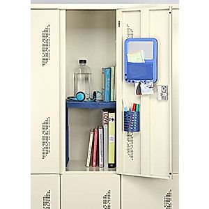 Tools for School Height & Width Adjustable Locker Shelf - Strong ABS Plastic - Width Adjusts from 8"-12.5" & Height Adjusts from 10"-14" - Patented Design - Beware of Cheap IMITATIONS - (Blue)