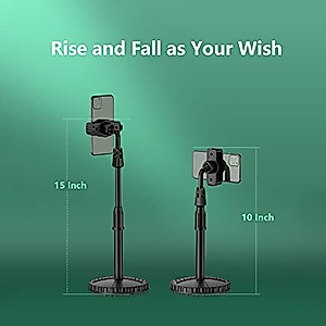 Phone Holder for Desk,Angle Height Adjustable 360 Rotation Cell Phone Stand(Black)