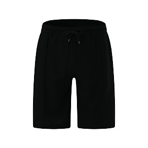 Burband 2021 Men Short Set 2 Piece Outfits Muscle Slim Fit Henley Shirt and Shorts Pants Sweatsuit Summer Tracksuits Black BY-20210609 Large