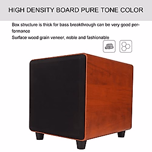 Luqeeg Subwoofer Speaker, 100‑240V Heat Dissipation 10 Inch Powered Subwoofer Easy Operation 300W Synthetic Fiber Wood for Indoor (US Plug), LUQEEG3GW6ZE2SHO-13