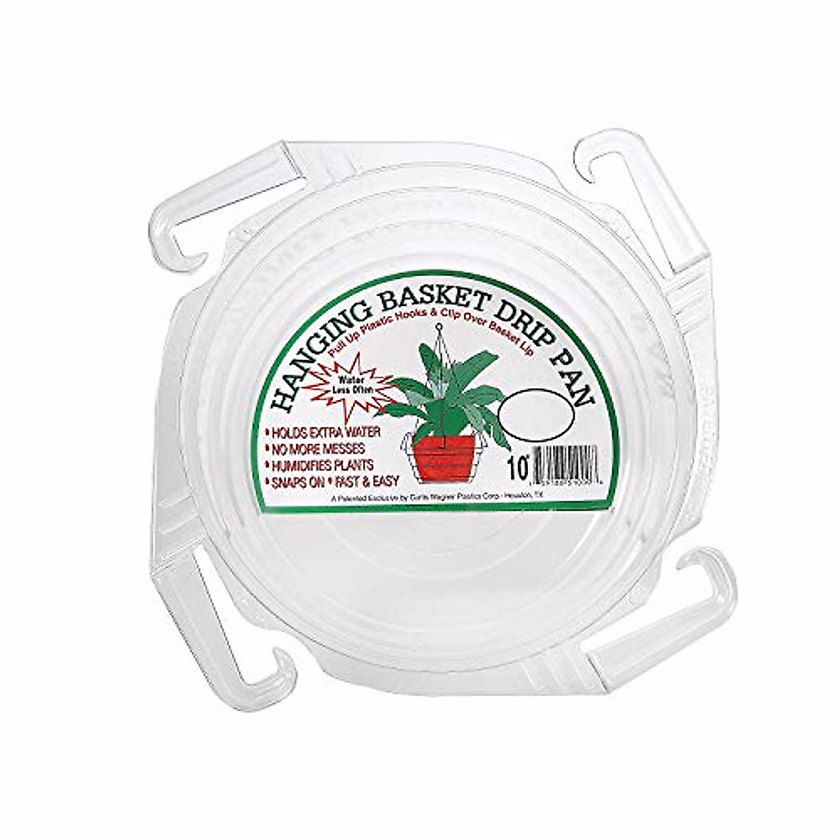 Curtis Wagner 10" Clear Hanging Basket Drip Pan Saucer (10-Pack)