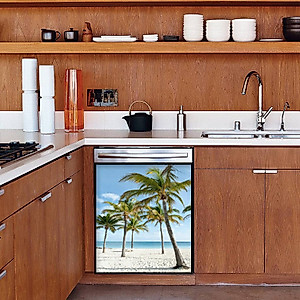 Dishwasher Magnet Cover Grand Bahama Island Beach Palms Magnetic Refrigerator Stickers Decorative Appliance Cover Fridge Panels Metal Door Garage 23"Wx26"H