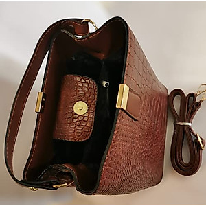 Brunwick Lane Ladies Cross Body Bag, Shoulder Bag with Adjustable Strap, Small Tote Bag. Multipurpose Bag for Women, Brown