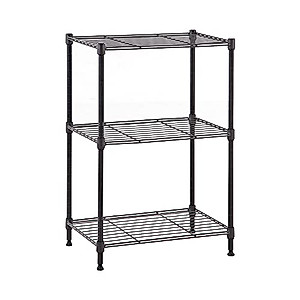 MZG Steel Storage Shelving 3-Tier Grey Utility Shelving Unit Steel Organizer Wire Rack for Home,Kitchen,Office (18-in W x 12-in D x 26-in H)