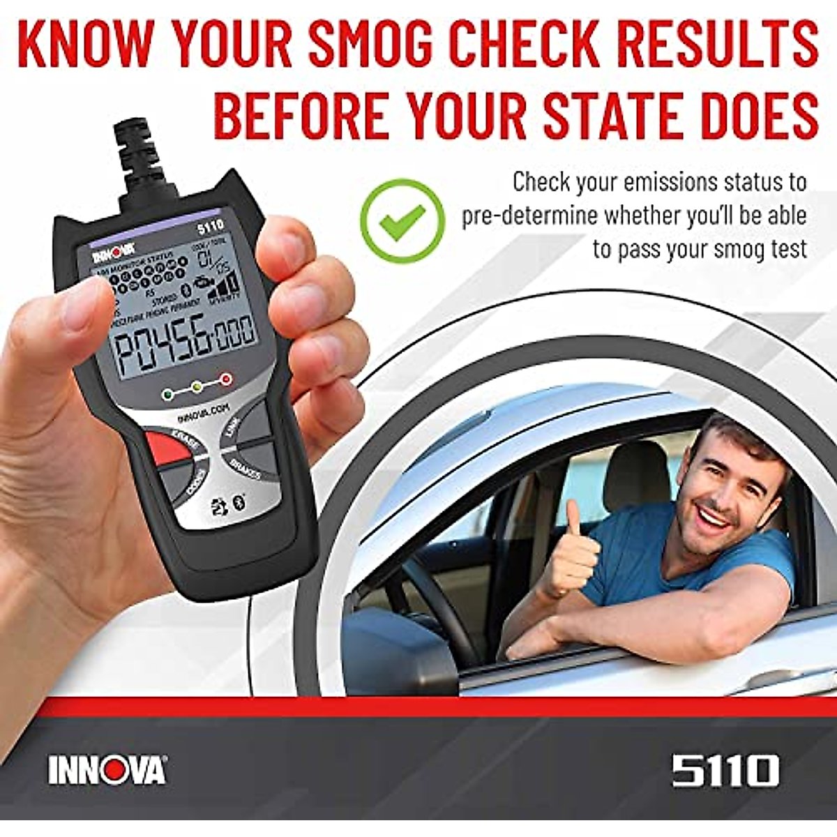 INNOVA 5110 - Newest 2022 OBD2 Scanner with ABS, Free Updates, Real Customer Service from Trusted USA Company, Smog Check & Check Engine Light Reset, Get Verified Repairs & Parts on iPhone or Android